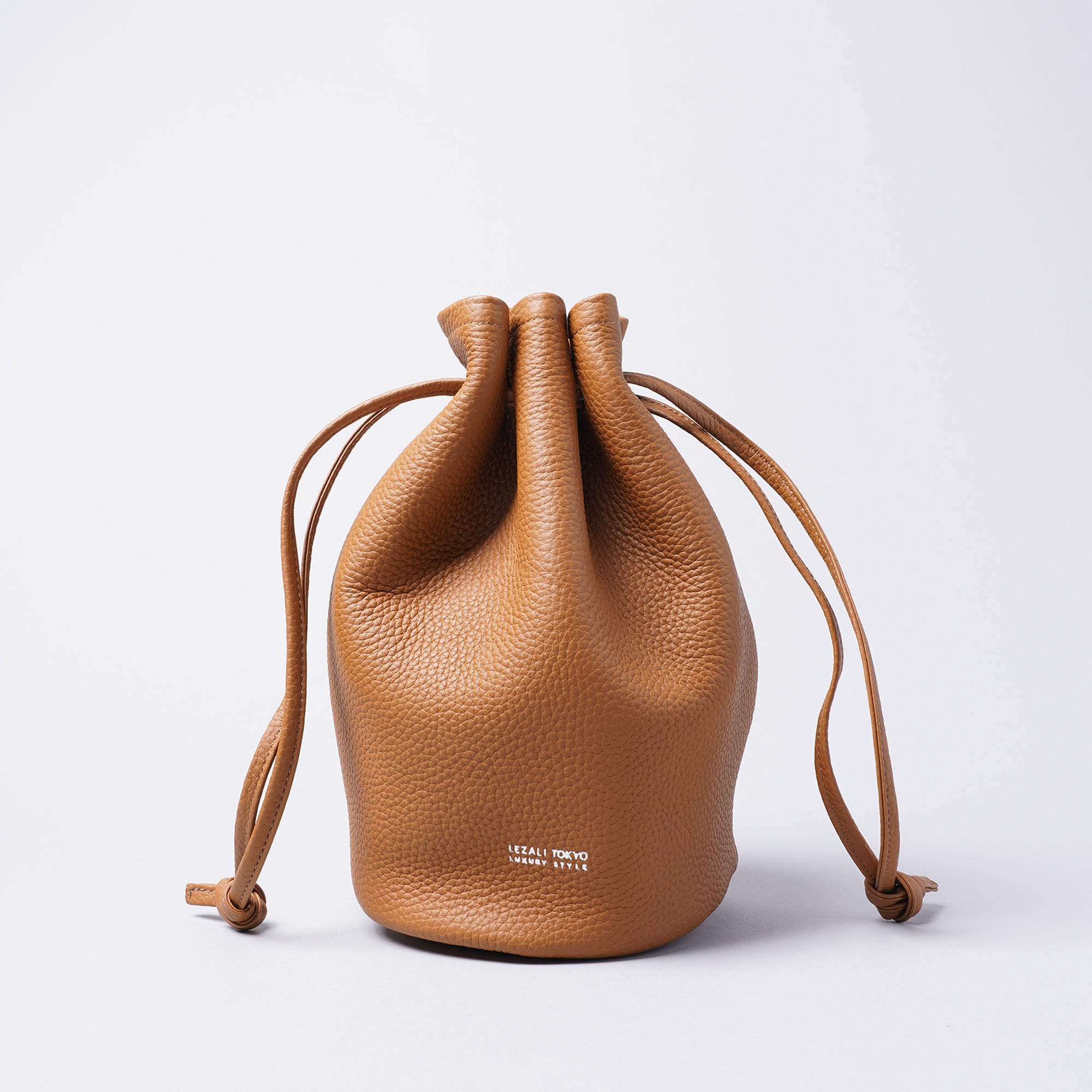 Embossed Leather Draw String Mini Bag / Gold | テーーマ teema