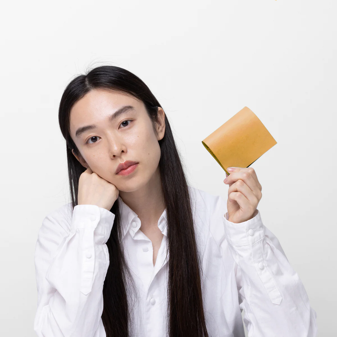 ＜モジャカワ＞ カスタマイズ saba half 二つ折り財布 イエロー系 | テーーマ teema